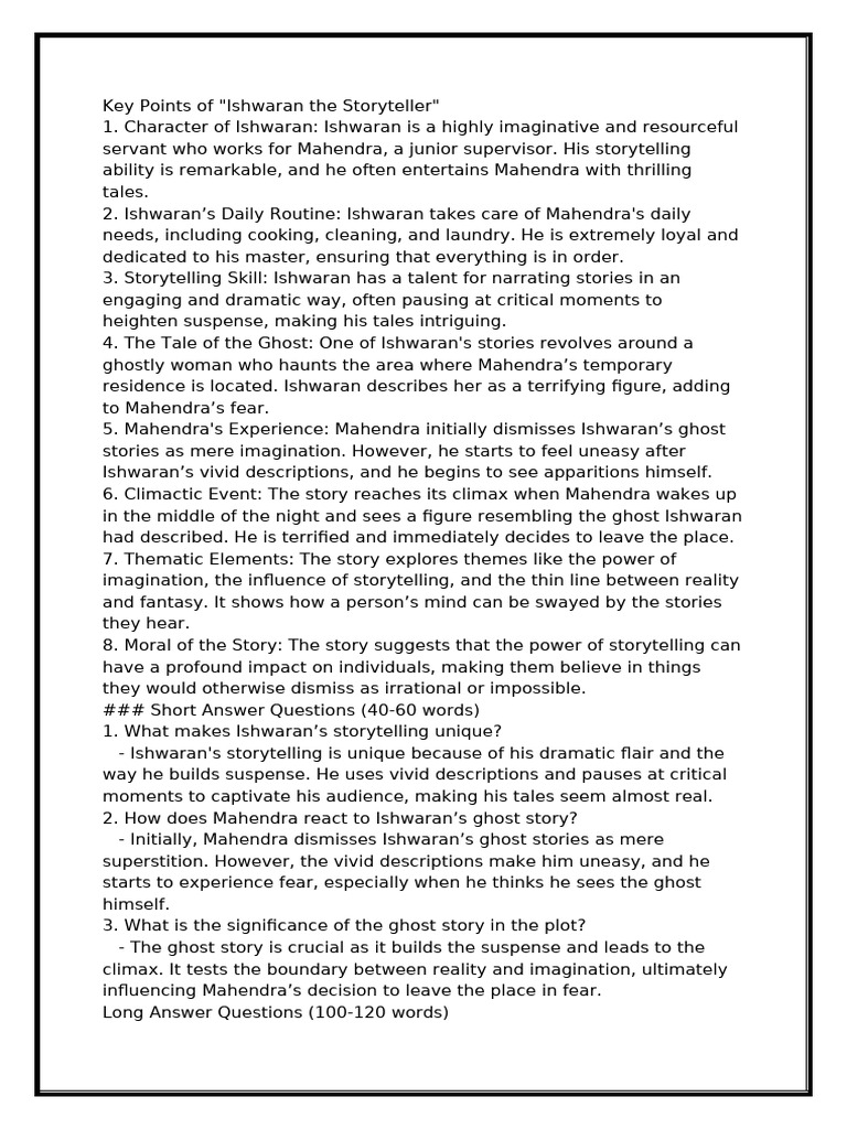Ch-3 Ishwaran The Story Teller | PDF | Storytelling | Imagination
