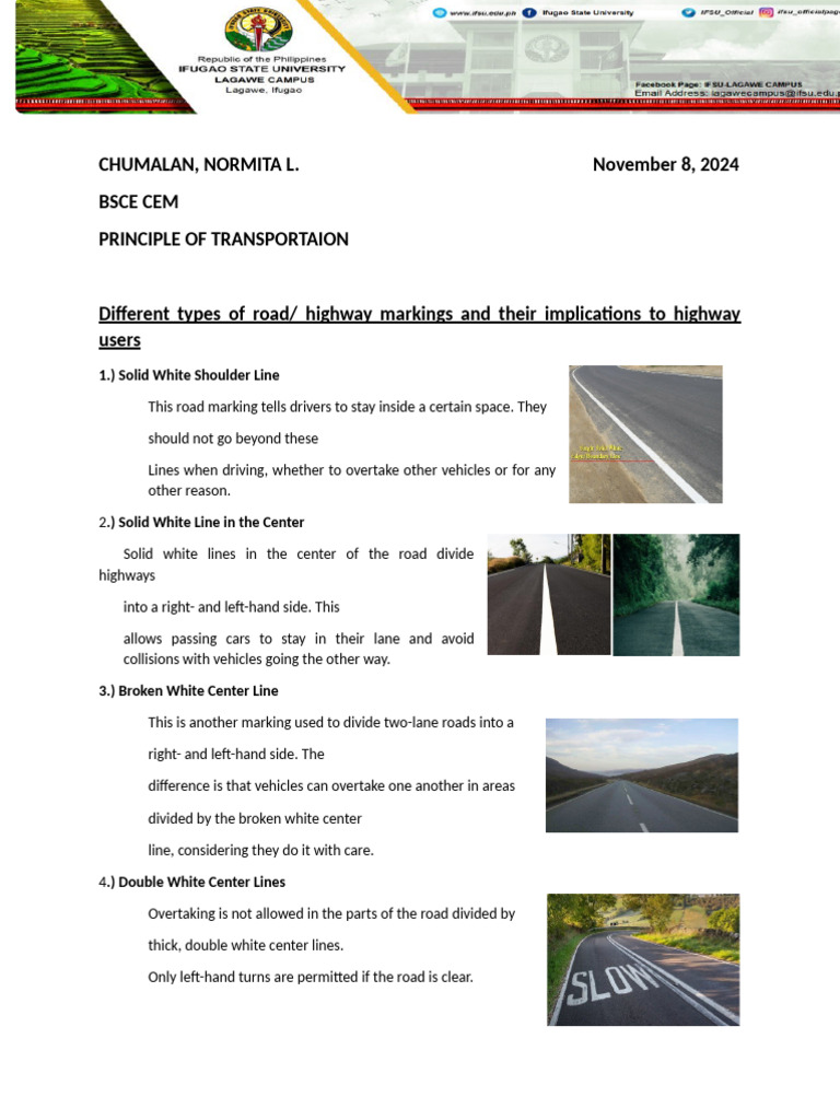 Transpo Road Markings Etc.. - 071338 | PDF | Traffic | Intersection (Road)