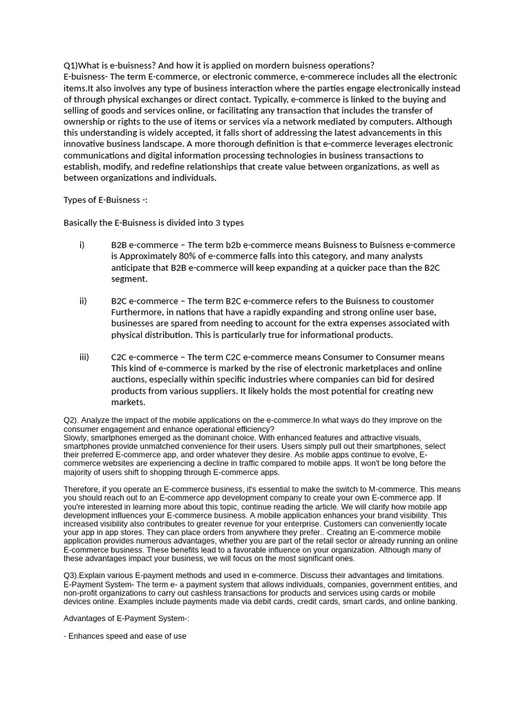 IT Assignment Nikunj 69800 | PDF | E Commerce | Mobile App