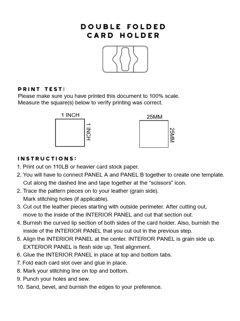 Double Folded Card Holder Template | PDF