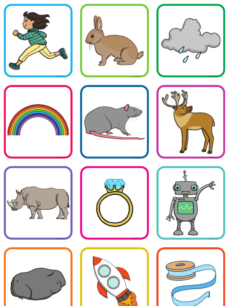 Initial Sounds Alliteration Picture Cards Letter R - Ver - 1 | PDF
