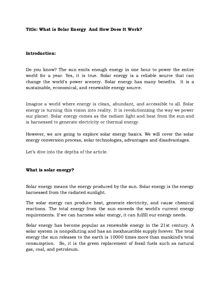 Understanding Solar Energy Basics | PDF | Solar Energy | Solar Power
