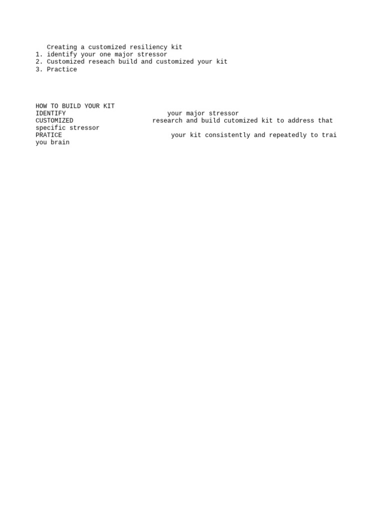 Customized Resiliency Kit Guide | PDF