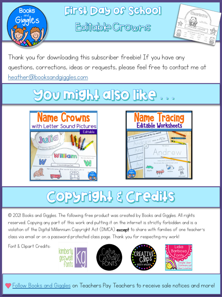 First Day of School Crowns | PDF | Digital Millennium Copyright Act ...