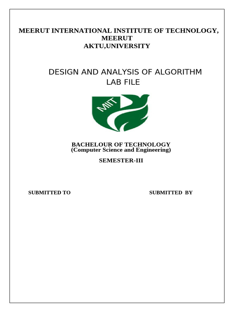 CS Algorithms Lab Guide | PDF