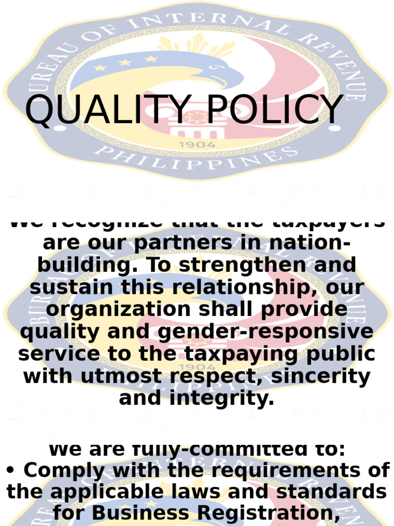 Quality Policy | PDF