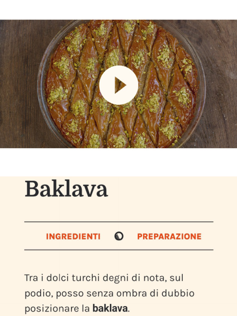 Ricetta Baklava Dolce Turco | PDF