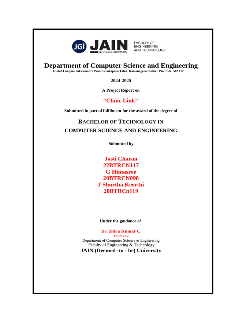 Project Final Report Format - 2024 - 2025 | PDF | Support Vector ...