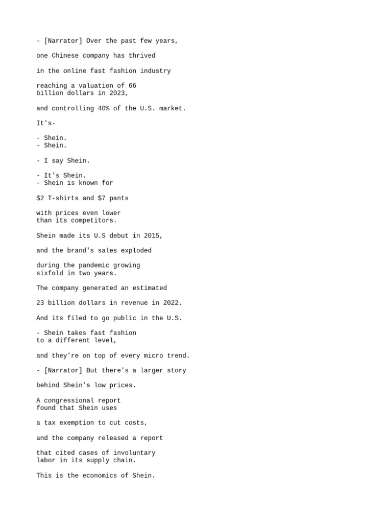 (English) How Shein Built A $66B Fast-Fashion Empire - WSJ The ...