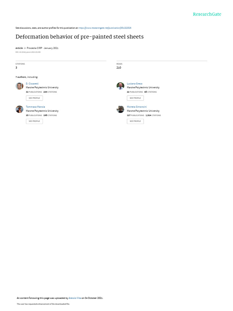 Steel Sheet Deformation Analysis | PDF | Coating | Secondary Sector Of ...