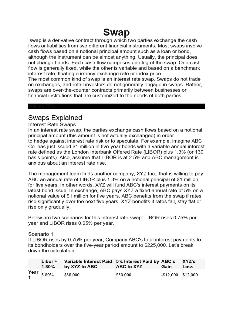 Swaps | PDF | Swap (Finance) | Credit Default Swap