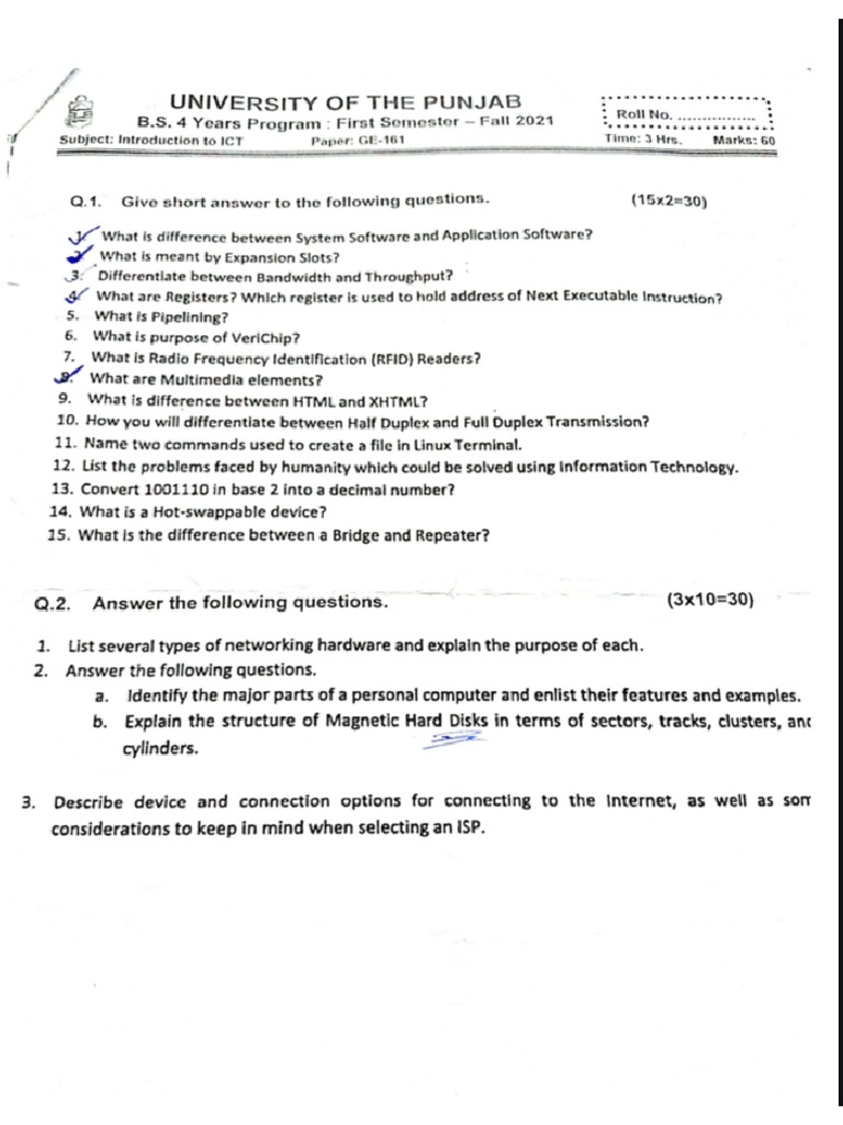 ICT Solve Paper 2021-1 | PDF