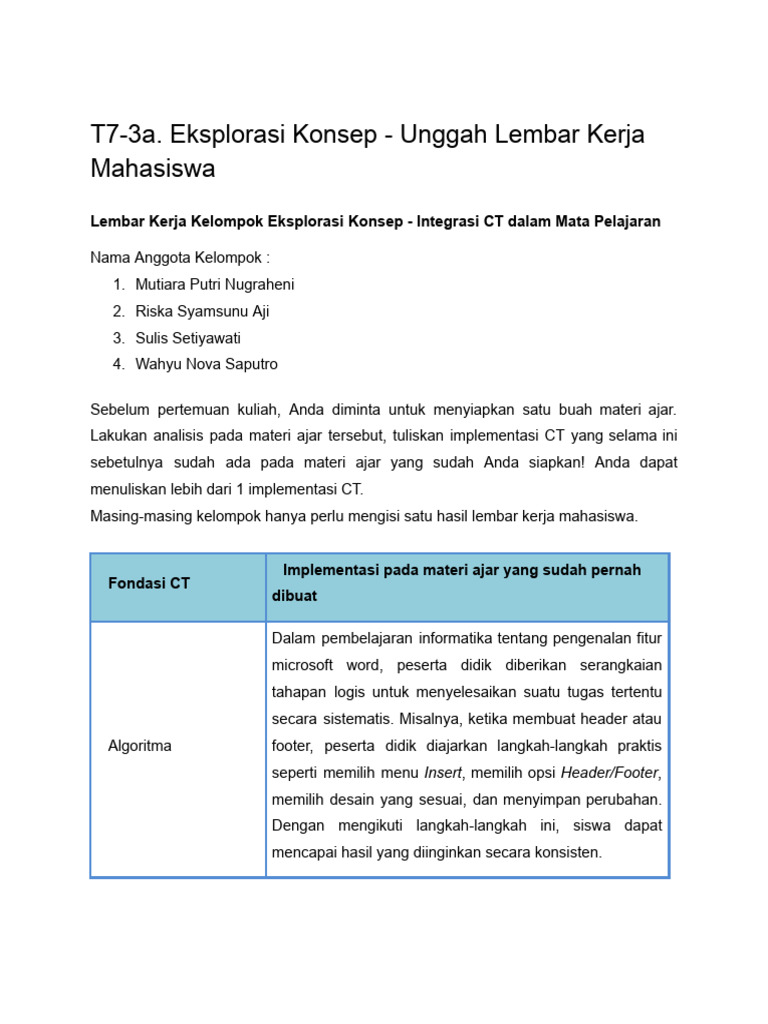 T7-3a. Eksplorasi Konsep CT | PDF