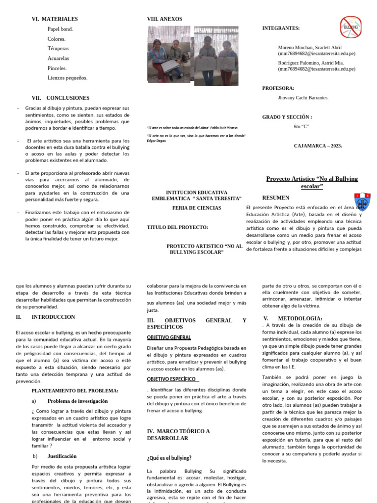 Triptico Proyecto | PDF