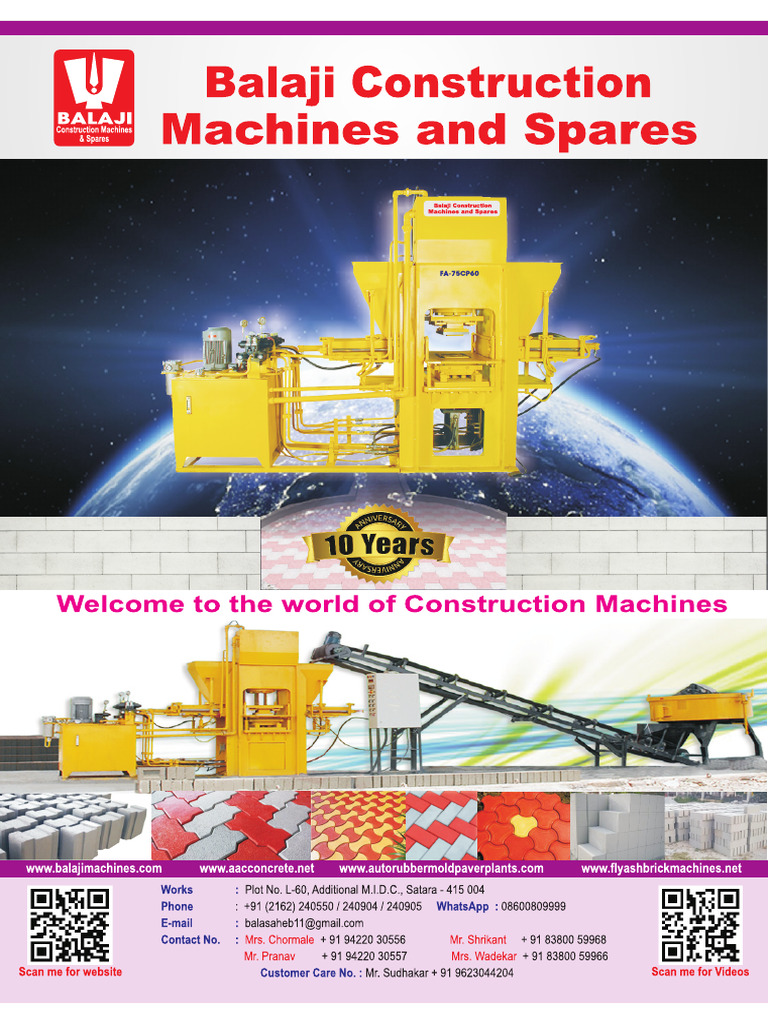 Balaji Construction Machines and Spares Catlouge | PDF