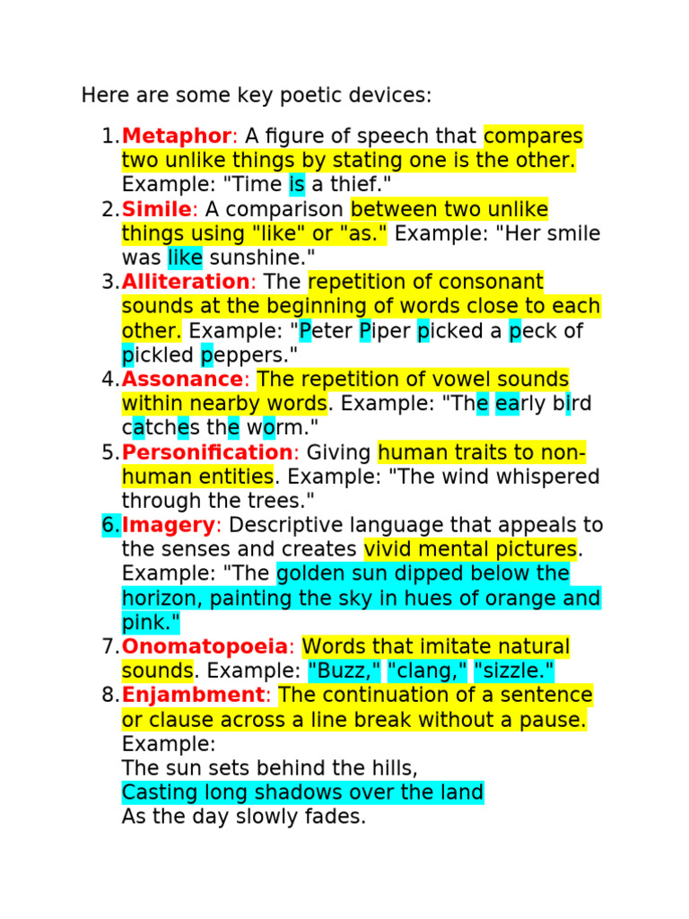 key poetic devices? | PDF | Linguistics