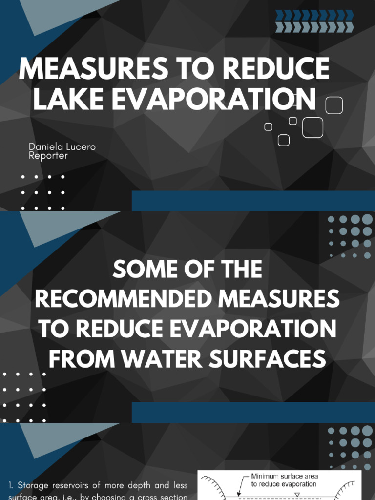 Measures To Reduce Lake Evaporation | PDF