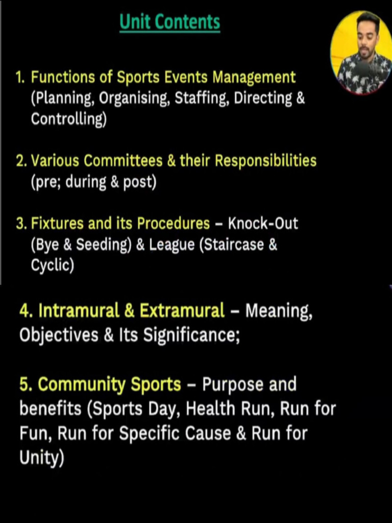 CHP 1 Management of Sports Events | PDF