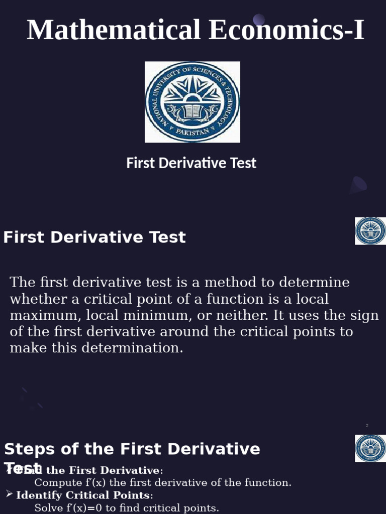 First Derivative Test | PDF