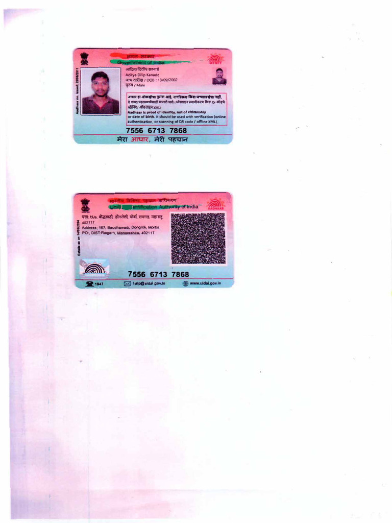 Aditya Identity Document | PDF