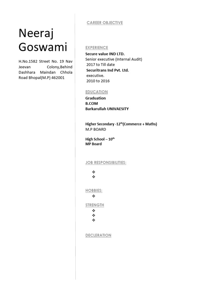 Neeraj Goswami CV | PDF