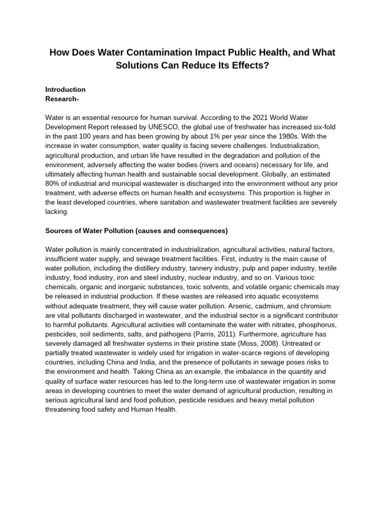 Research Paper Writing (Grade 8) | PDF | Water Pollution | Water
