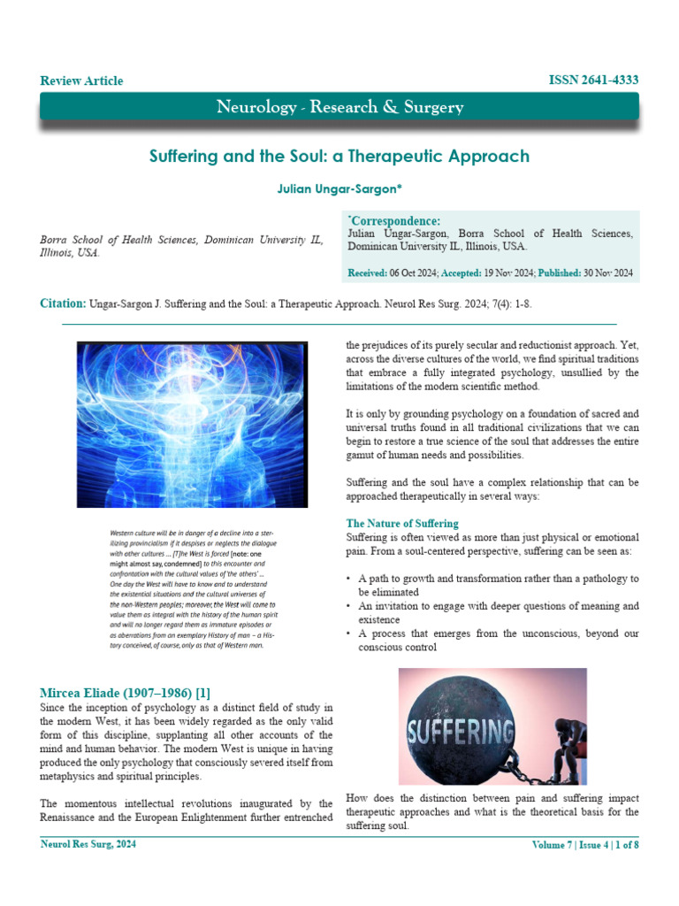 Suffering and The Soul A Therapeutic Approach | PDF | Prometheus ...