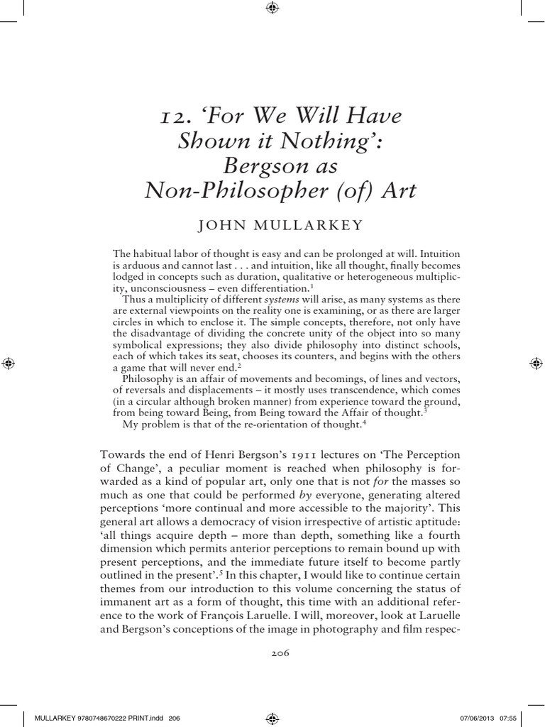 For We Will Have Shown Them Nothing | PDF | Henri Bergson | Concept