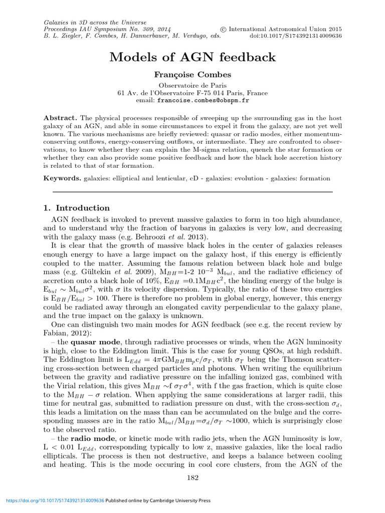 Div Class Title Models of Agn Feedback Div | PDF | Astronomy ...