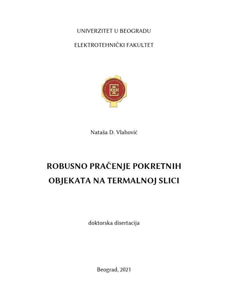 Natasa Vlahovic Doktorska Disertacija | PDF