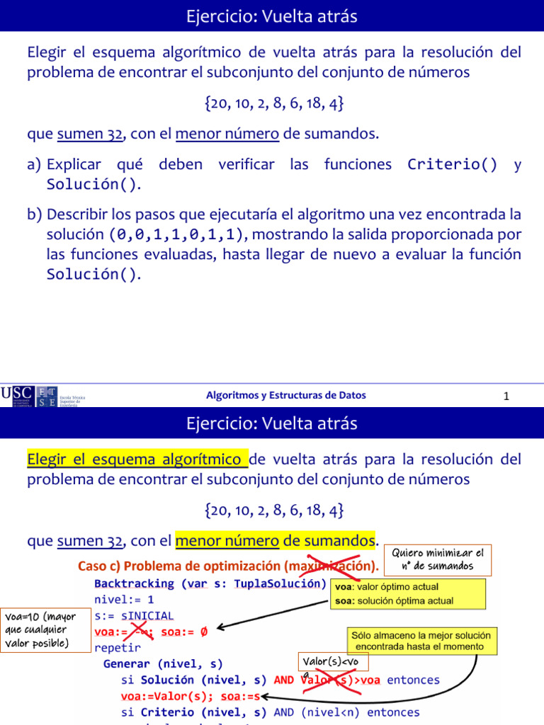 Criterio Solución : Algoritmos y Estructuras de Datos | PDF | Algoritmos | Función (Matemáticas)