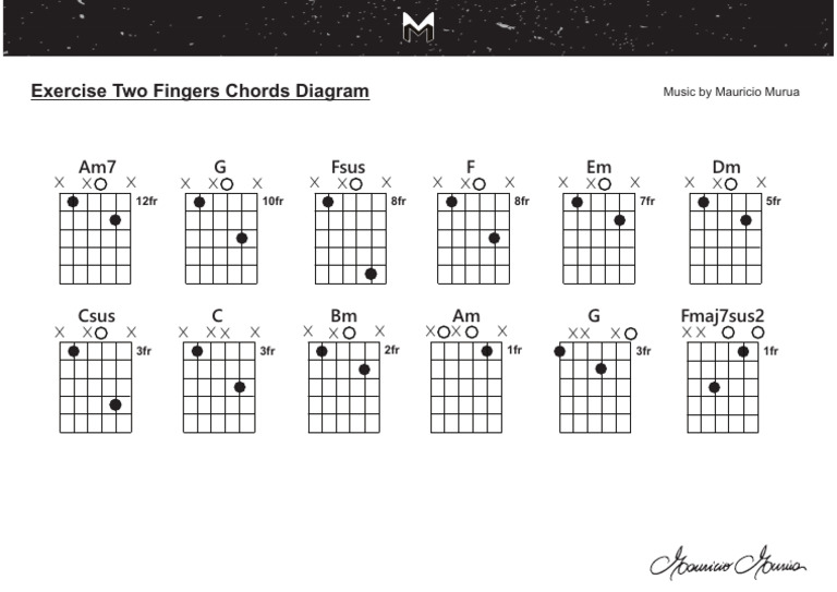 Exercise Two Fingers Chords Diagram | PDF