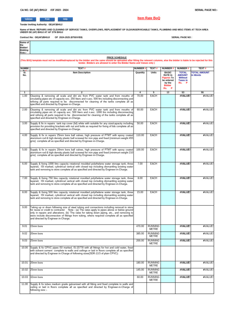 BOQ_771455 | PDF | Pipe (Fluid Conveyance) | Concrete