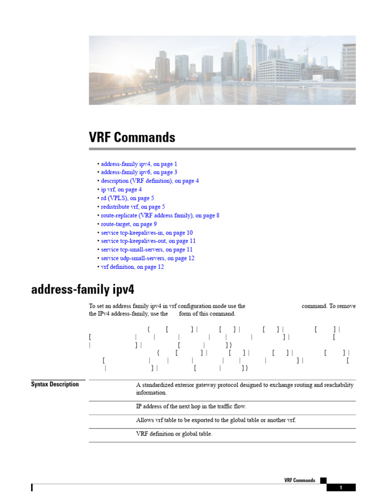 m-vrf-commands | PDF | I Pv6 | Ip Address