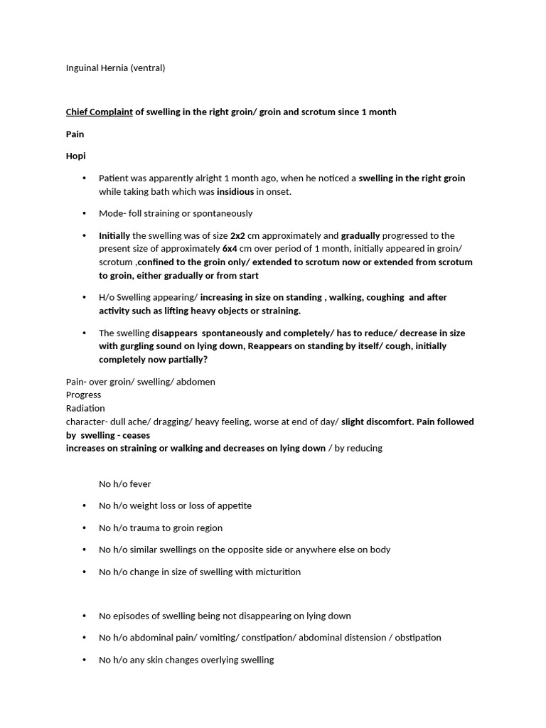 Inguinal Hernia | PDF | Edema | Abdomen