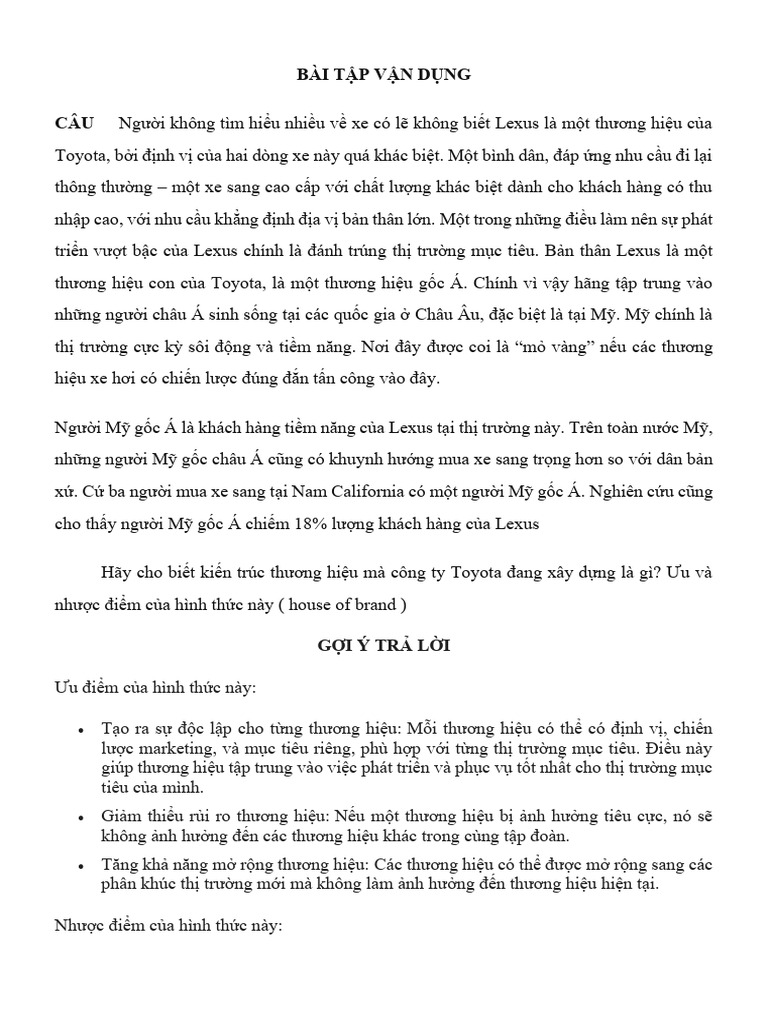 BÀI TẬP VẬN DỤNG - QTTH | PDF