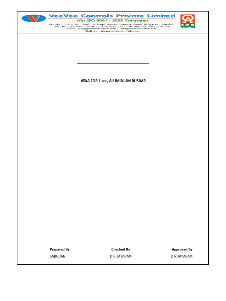 Short Circuit Rating for Aluminium Busbar | PDF | Electrical Conductor ...