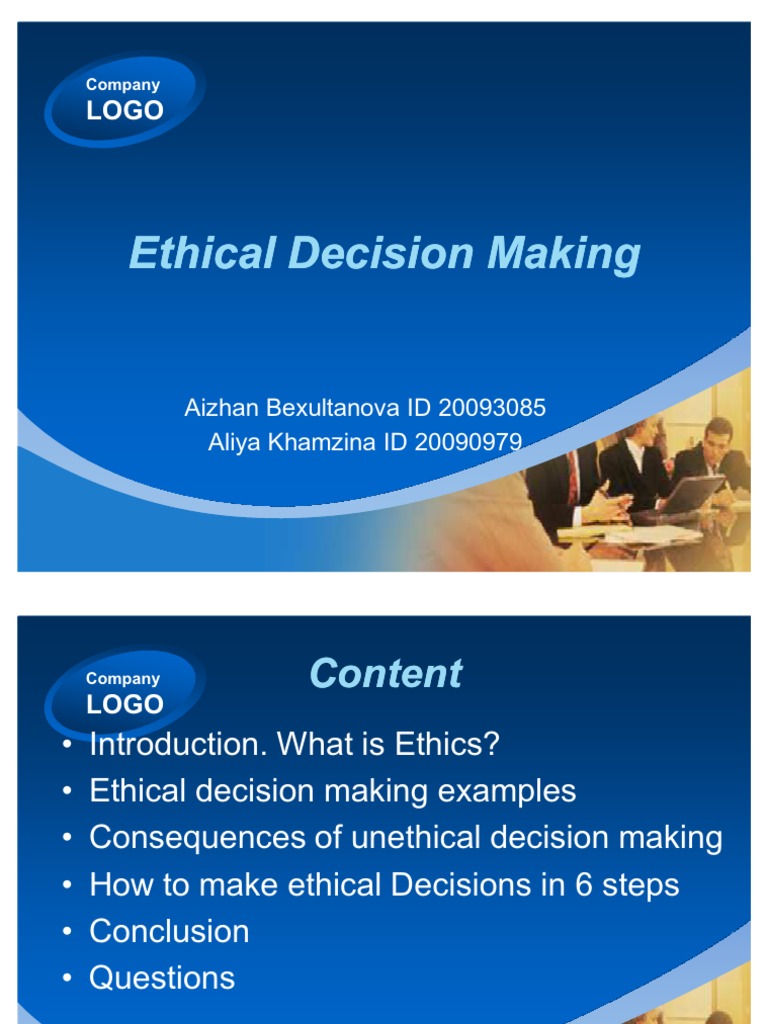 Ethical Decision Making Ethical Decision Making | PDF
