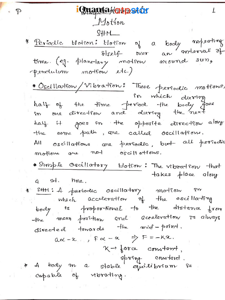 OSCILLATION_SIMPLE_HARMONIC_MOTION | PDF