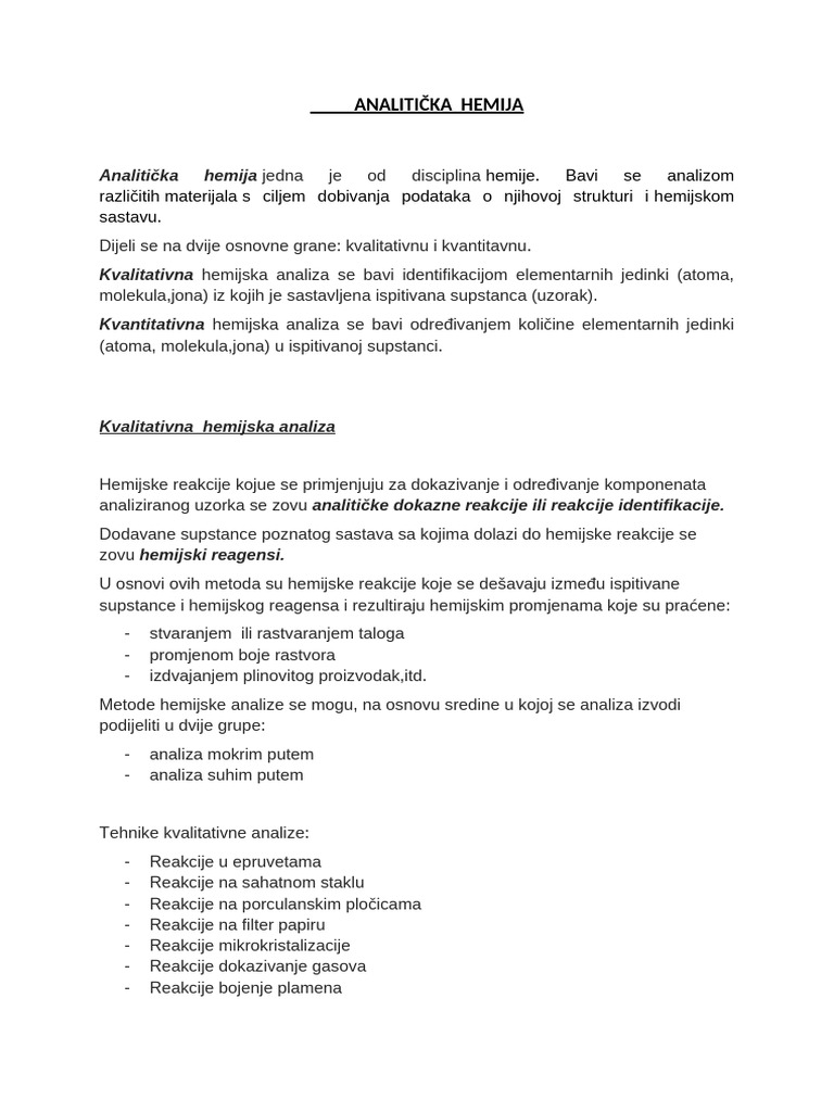 Analitička Hemija | PDF