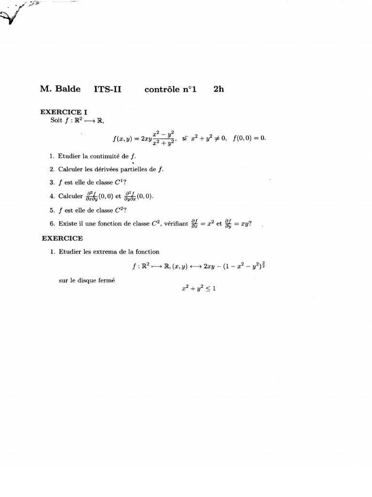 Anciens Devoirs Analyse | PDF