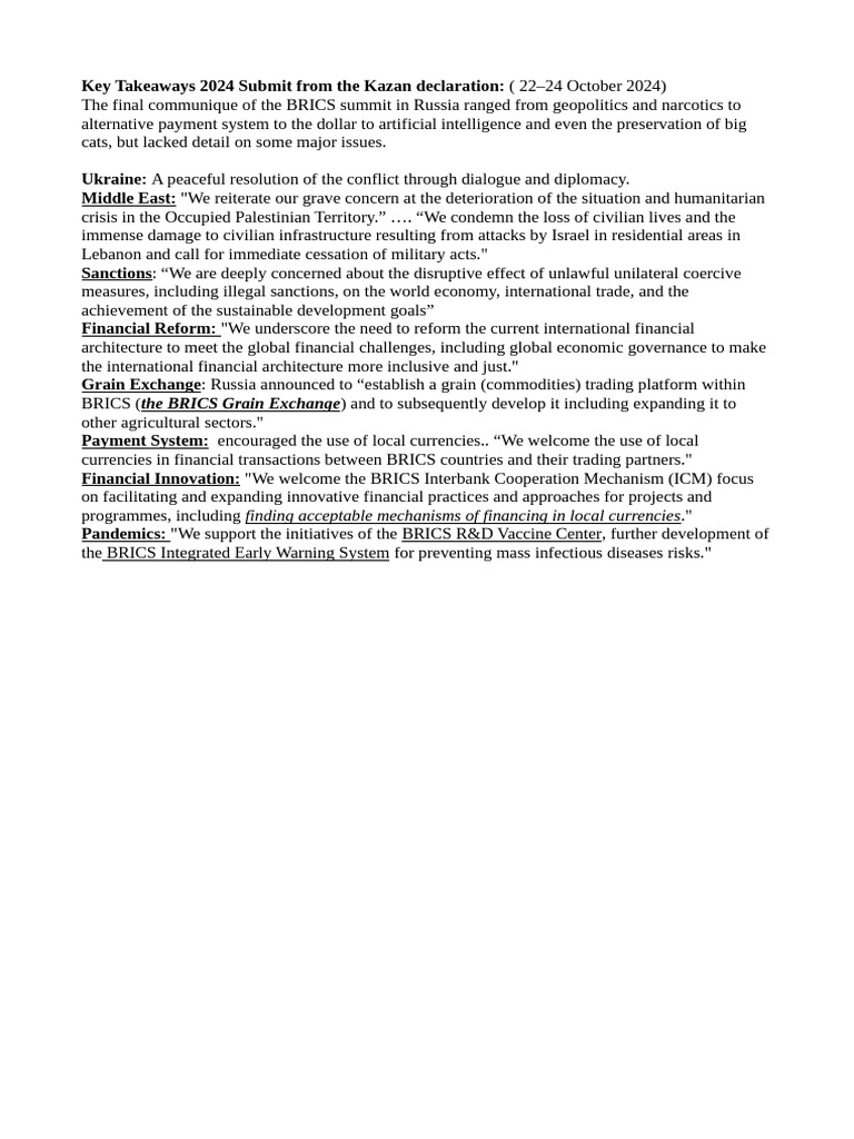 Brics Takeaways | PDF