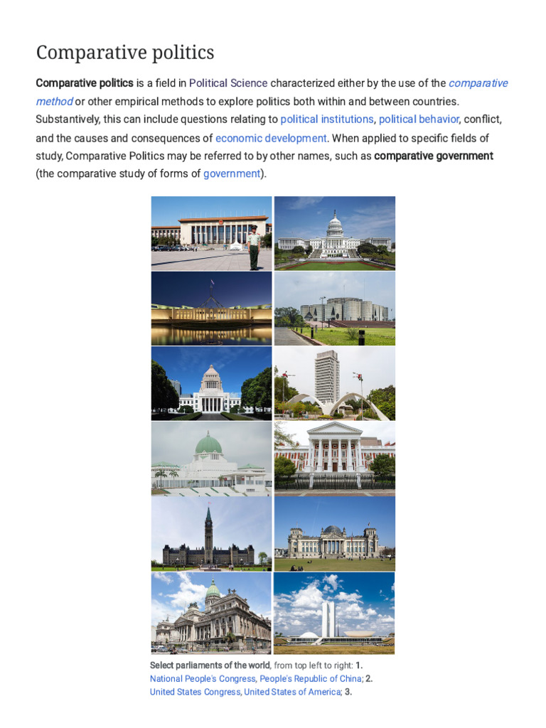 Comparative Politics - Wikipedia | PDF | Science | Methodology