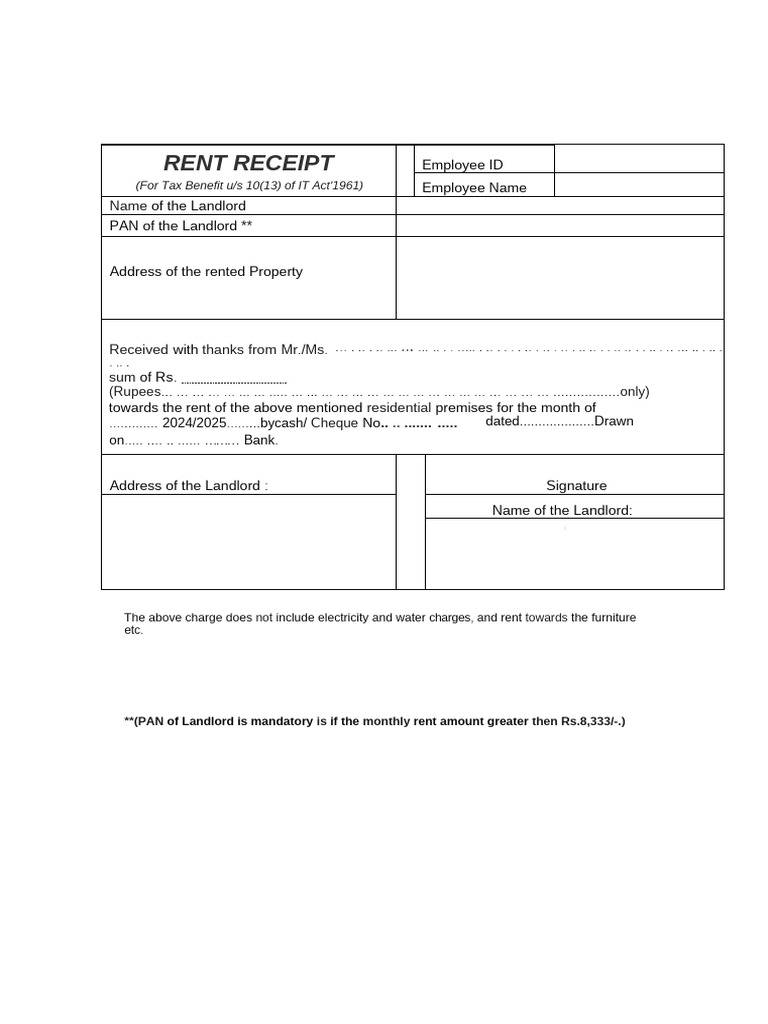 Rent Receipt | PDF