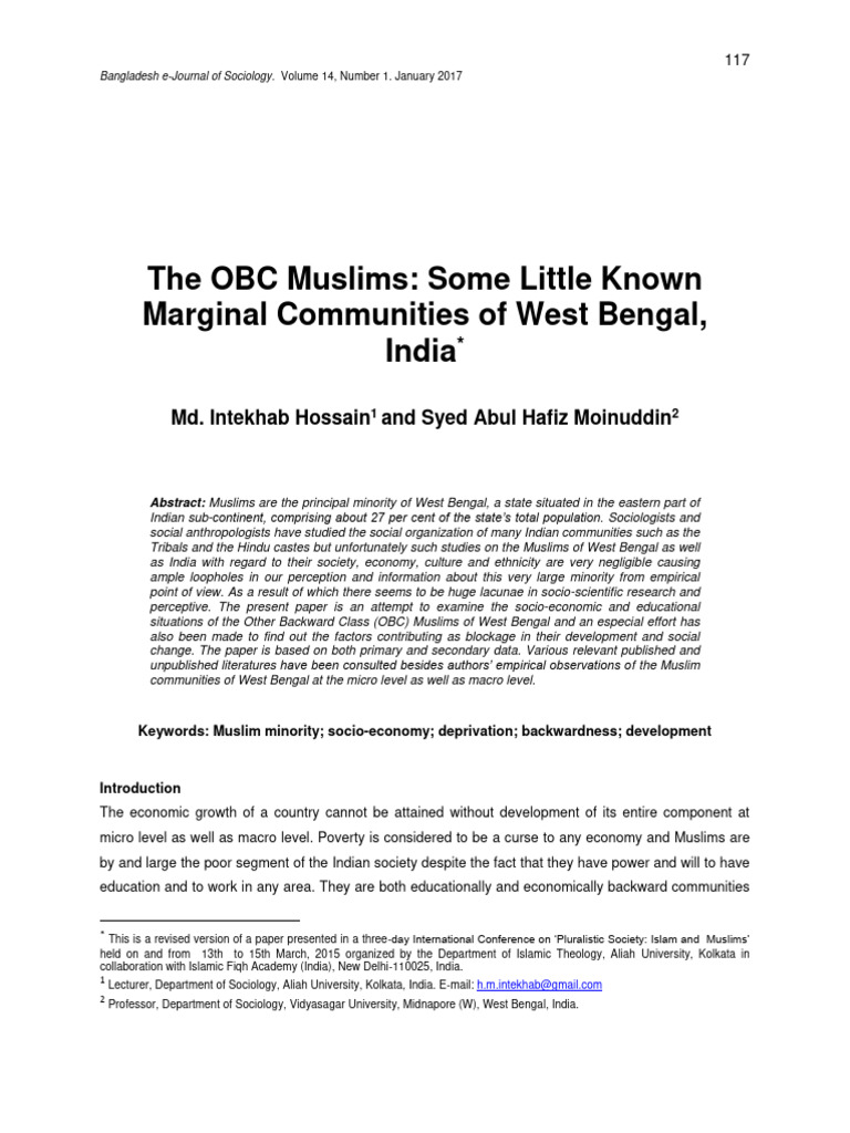 The_OBC_Muslims_Some_Little_Known_Margin | PDF | Minority Group ...