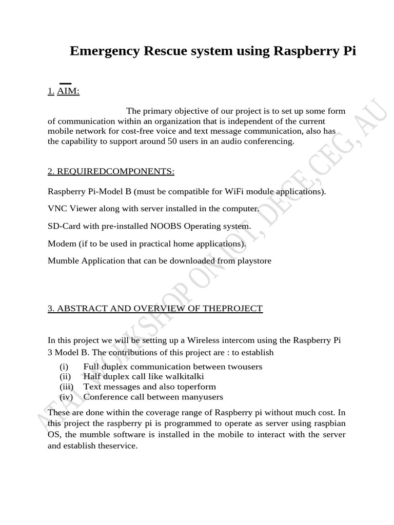 Emergency Rescue System Using Raspberry Pi | PDF | Software | Computer ...