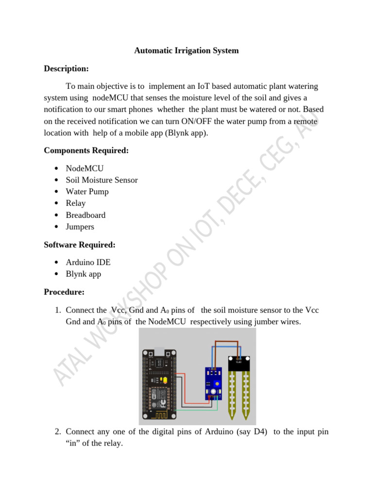 IOT based Irrigation System | PDF | Arduino | Software
