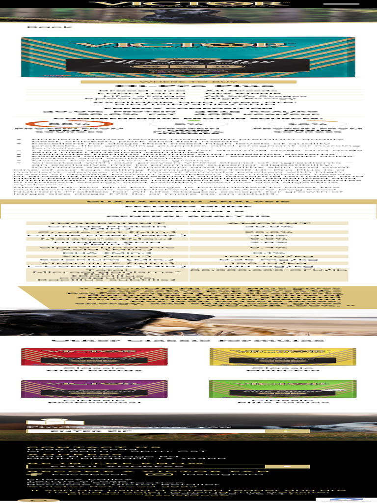 VICTOR Hi-Pro Plus Dog Food Analysis | PDF | Foods | Nutrition