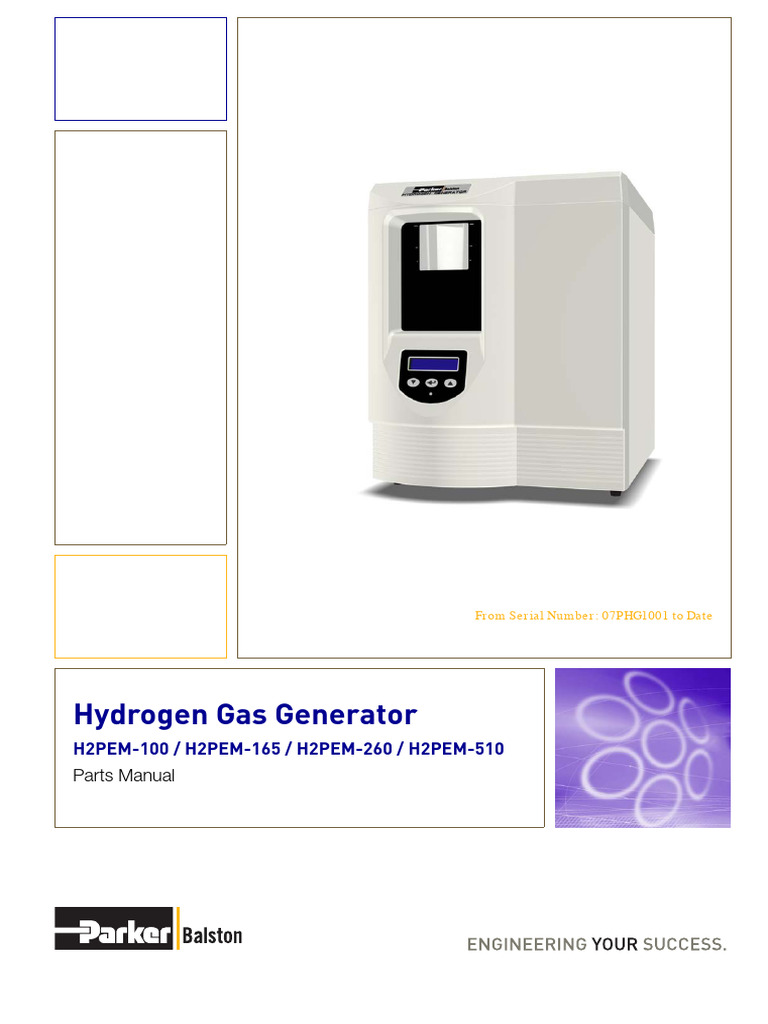 Parker Balston Hydrogen Generator Manual | PDF
