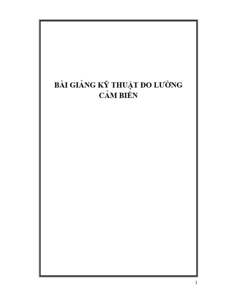 BG Do Luong Cam Bien | PDF